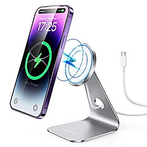 Syncwire Magnetic Wireless Charger, Fast Wireless Charging Stand Compatible Magsafe for Apple iPhone 12/13/14 Series, 12 13 14 Pro Max 12 13 14 Pro 14 Plus, AirPods 3/Pro, (Power Supply Not Included)