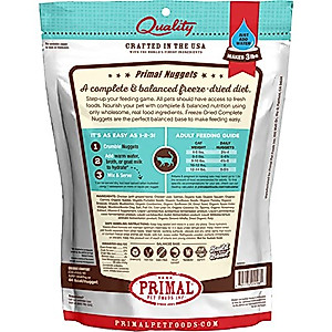 Primal Freeze Dried Cat Food Nuggets Chicken & Salmon, Complete & Balanced Scoop & Serve Healthy Grain Free Raw Cat Food, Crafted in The USA (14 oz)