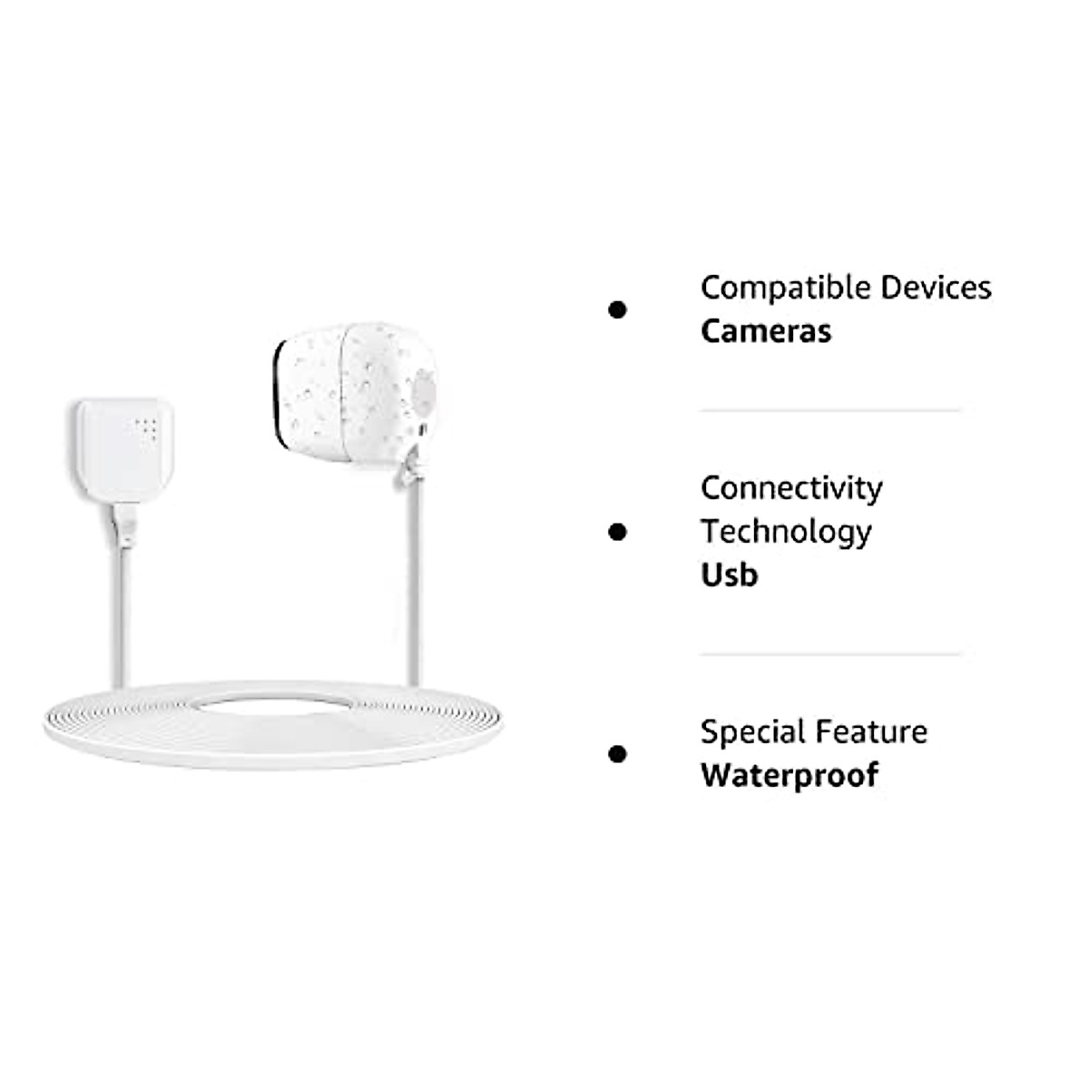 Charging Cable for Arlo Pro and Arlo Pro 2, JESSY Charger and Power Cord Compatible with Arlo Pro/Pro 2/Go/Security Light, 10ft/3m Weatherproof Outdoor Cable with Quick Charge 3.0 Power Adapter