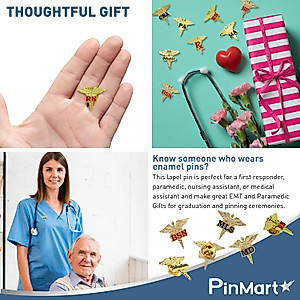 PinMart's Caduceus Nursing Enamel Lapel Pin - Ideal CNA or Medical Assistant Badge - Patient Care Technician Accessories for Lanyards and Nursing Scrubs or CNA Graduation Gifts and Pinning Ceremonies