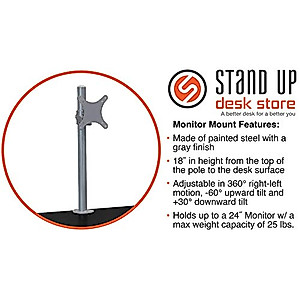 Stand Up Desk Store Rolling Adjustable Height Standing Desk Computer Workstation (Black, 48" Wide)