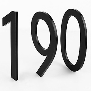 Mailbox Numbers Black - Adhesive House Numbers for Outside, 5 Inch Address Numbers for House Stick on for Apartment Door Farmhouse Mailbox Office Hotel, Frosted Matte Black Acrylic House Number 1