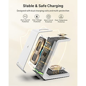 Wireless Charging Station for Apple - 3 in 1 Wireless Charger Stand Dock Watch and Phone Charger Station for Apple Watch 8/7/SE/6/5/4/3/2, iPhone 14 13 12 Pro Max SE XS XR X, Samsung, AirPods Pro/3/2