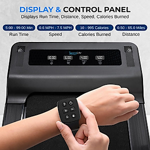 SereneLife Folding Treadmill Exercise Running Machine, Under Desk Storage, Electric Motorized with16 Pre-Set Program, Bluetooth Integration, Home Gym/Office, Walking or Jogging, 265lbs Capacity