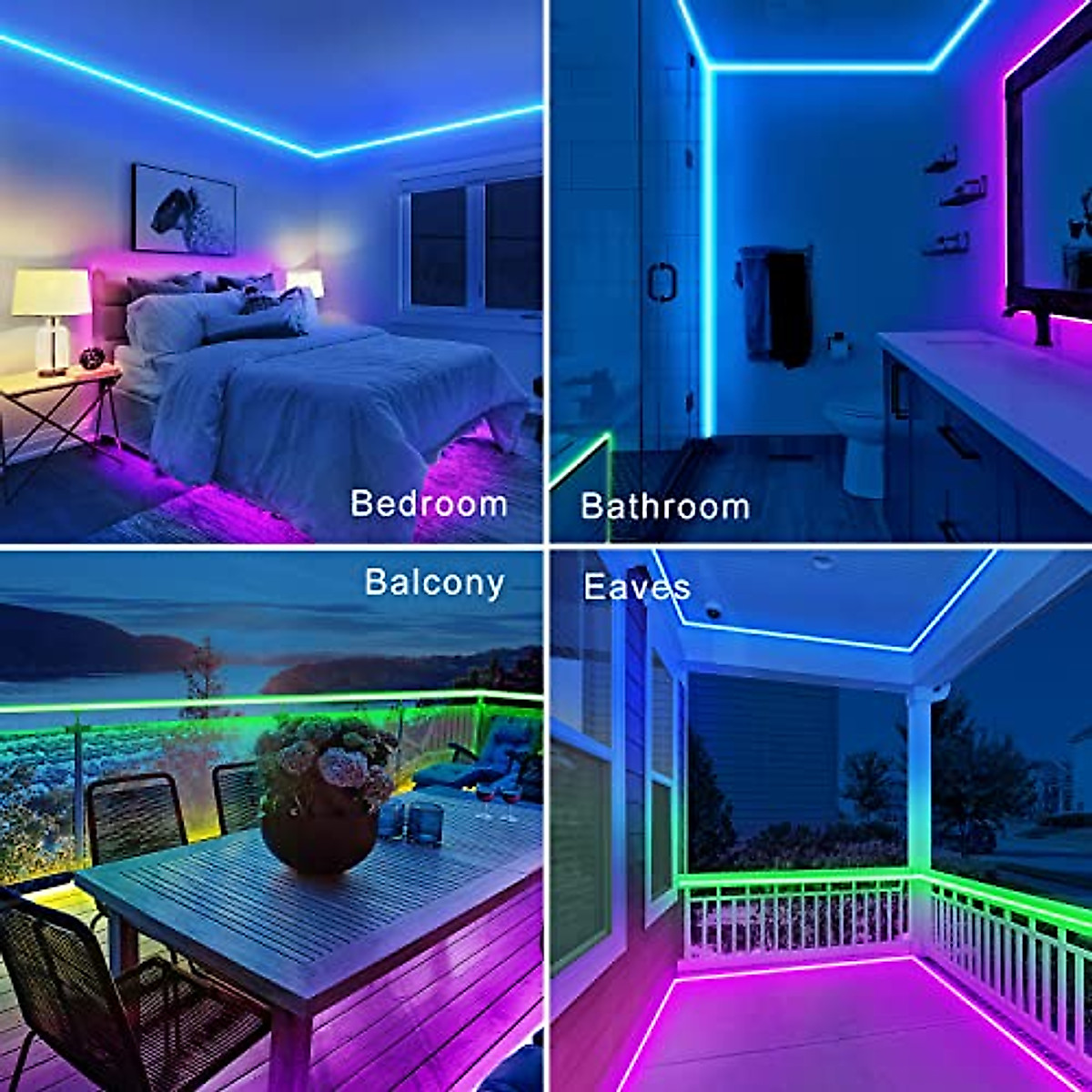 TJOY 32.8ft Waterproof Light Strips+50 ft LED Strip Lights with 44 Key Remote