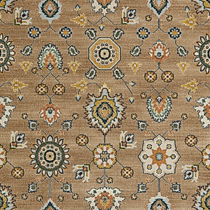 Maples Rugs Fleur Contemporary Motif Kitchen Rugs Non Skid Accent Area Carpet [Made in USA], Neutral/Multi, 1'8" x 2'10"