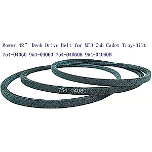 Mower 42” Deck Drive Belt for MTD Cub Cadet Troy-Bilt 754-04060 954-04060 754-04060B 954-04060B