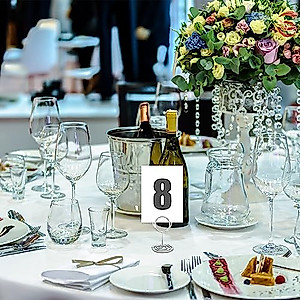 GPYG 40PCS Table Number Holders, Place Cards Holder, Mini Food Labels Menu Holder, Photo Holders, Idea For Centerpieces, Wedding, Birthday, Party Decoration (Silver)