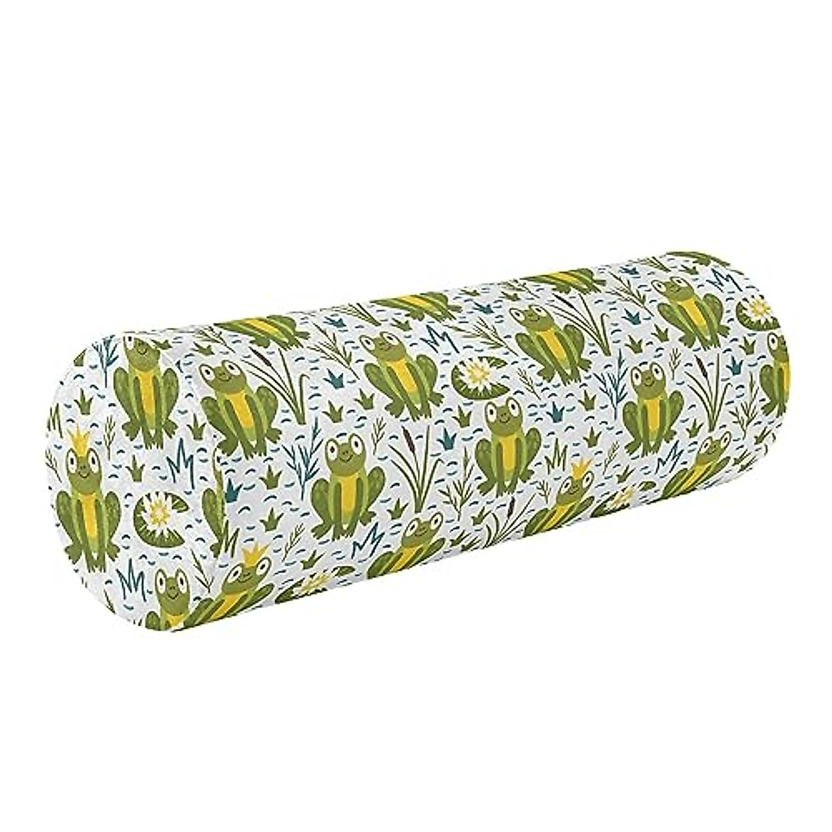 Vnurnrn Funny Frogs Neck Support Pillow Round Neck Roll Bolster Cylinder Pillow Cervical Pillows Memory Foam Pillow for Leg Knee Back Head Support for Gifts Camp Study Work