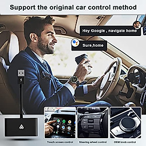Android Auto Wireless Adapter Akcord A2A Dongle, fit for Cars and Stereo Systems That Support Wired Android Auto, Plug & Play Connect wirelessly Easy Setup, No Cord No Problem, for Android Phones