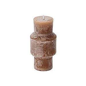 Creative Co-Op Unscented Totem Pillar, Cappuccino Candles, 3" L x 3" W x 6" H, Brown