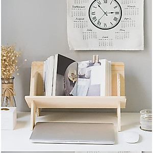 Fox Claw Wood Bookcase in Living Room/Home/Office, Desktop Book Shelf Organizer Bookshelves Storage Rack for CDs/Magazine/Books Display (Style V)