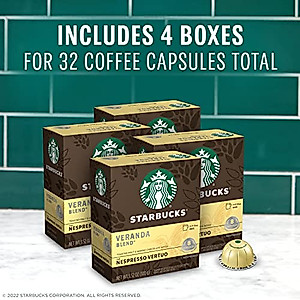 Starbucks by Nespresso Blonde Roast Veranda Blend Coffee (32-count single serve capsules, compatible with Nespresso Vertuo Line System)
