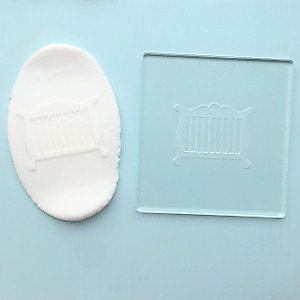 CHENRUI Baby Shower Cookie Fondant Stamp Oh Baby Fondant Embosser Cookie Stamp Cookie Cutter (Crib)