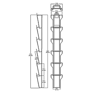 FixtureDisplays® Vertical Wall Mounting 6 Pockets 4 X 6" Greeting Card Post Card Rack 4.7 X 2.2 X 30.3" with Slight Pocket Overlap 11713-NPF-SL
