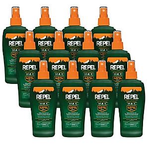 Repel Insect Repellent Sportsmen Max Formula Spray Pump 40% DEET, 6-Ounce, 12-Pack ,Yellow, 72.0 Fl.Oz