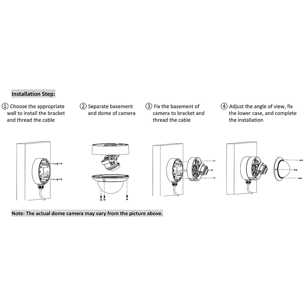 DS-1280ZJ-DM21 Wall Mount Bracket for Hikvision Dome Camera DS-2CD2732 DS-2CD2712