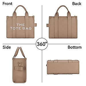 charlore The Leather Tote Bag For Women, Womens Tote Bags with zipper,Can shoulder/crossbody,Handbag (10 inch)