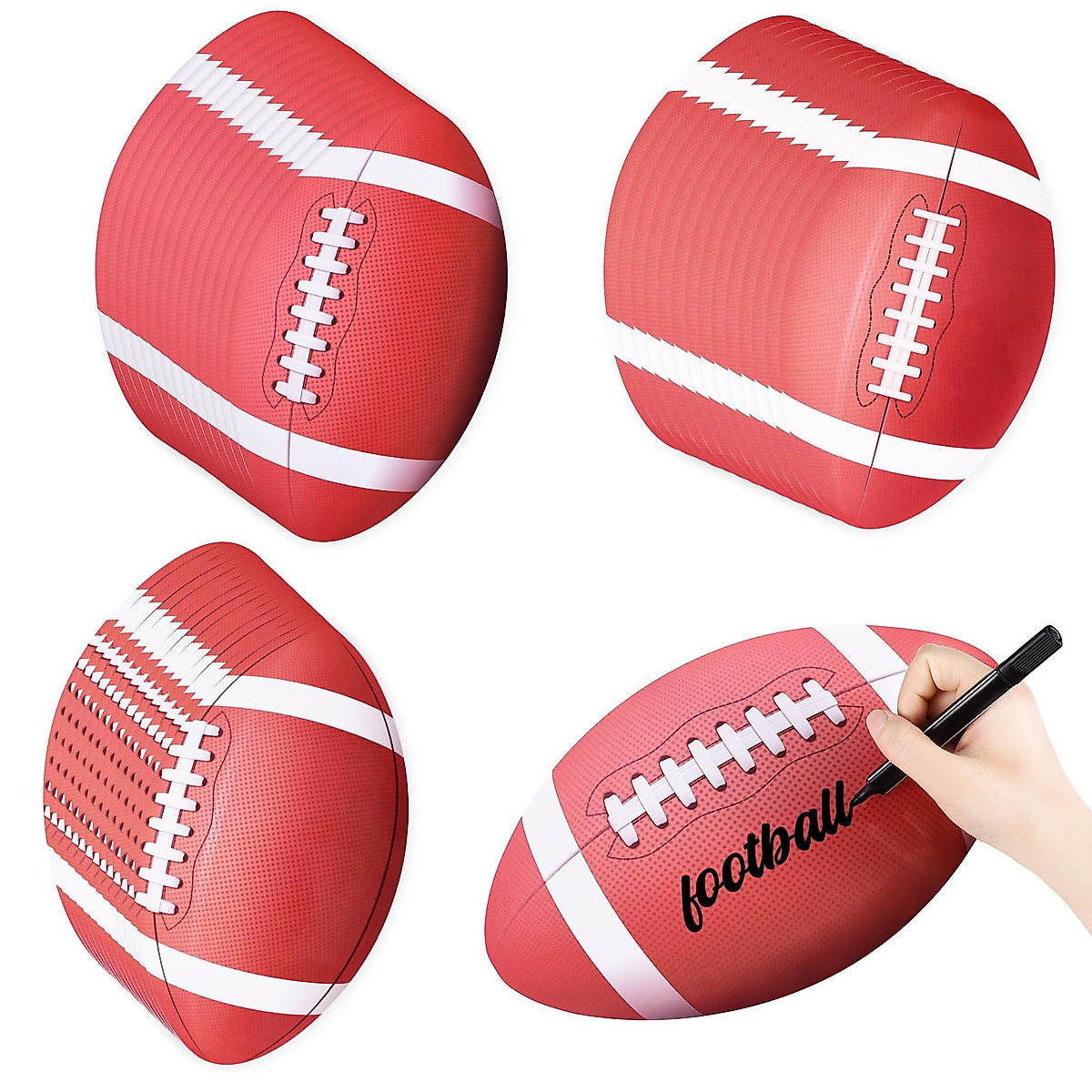 Jspupifip 120 Pcs Football Cutouts,11.8 x 7.1in Large Football Cardboard Bulletin Board Football Paper Cut Outs Sticker Decor with 200 Glue Point Dots for Classroom Sports Football Game Party Supplies