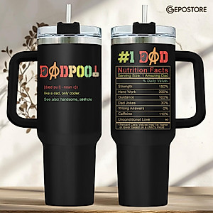 Christmas Gifts for Him Grandpa Father Dad Husband Men Boys, DadPool 40oz Tumbler with Lid, Funny Movie Character Travel Cup, Antihero Mug with Funny Definition, Birthday Gifts for Movie Lover