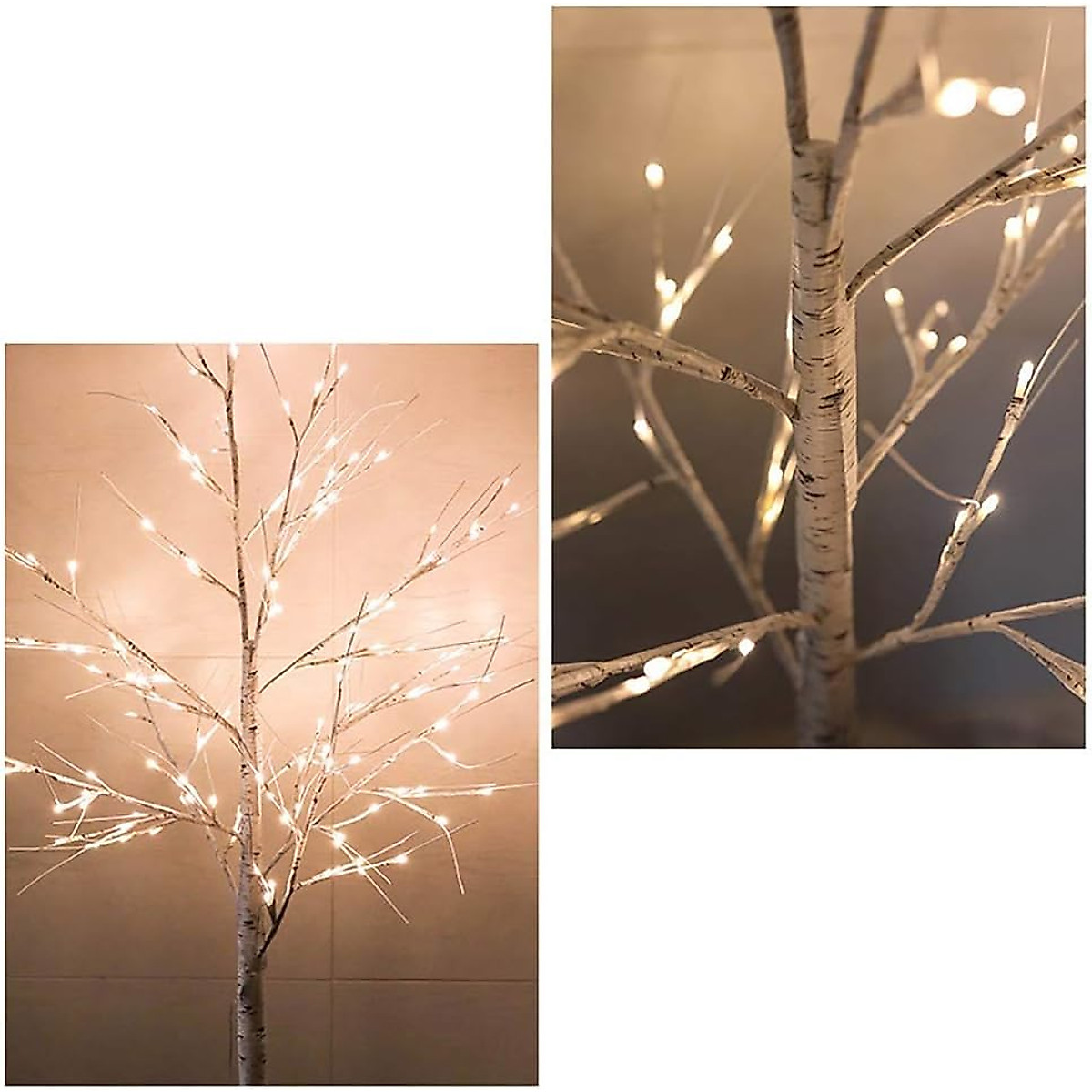 AAMNA White Birch Tree Floor Lamps for Living Room Modern Led Christmas Simulation Tree Standing Lights Living Room Bedside Bedroom Romantic Decoration
