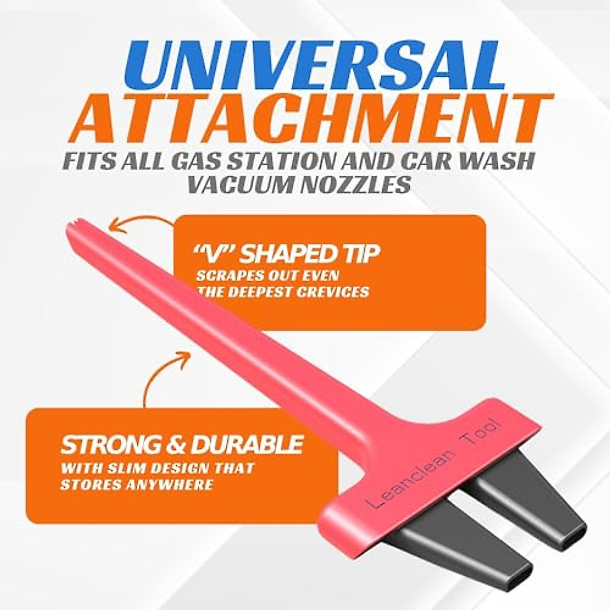 Leanclean Tool -Essential for Traveling Universal Crevice Vacuum Attachment, The Ultimate DIY AutoDetailing Accessory Deep-Cleans Any Vehicle -FITS All Carwash & Gas Station Vacuums Everywhere!