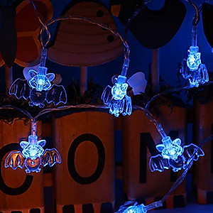 Party PVC Halloween Lights,Battery Operated Bat LED Fairy Lights Indoor Outdoor Garden Tree Decoration Wire Lights