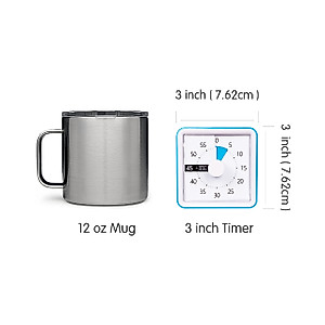 Visual Timer with Protective Case, 60-Minute Countdown Timer for Kids Autism ADHD Classroom Home Office, Countdown Clock for Teaching Work, Pomodoro Timer for Time Management Education, Sky Blue