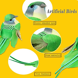 LWINGFLYER 12pcs Artificial Foam Feather Birds with Claw Fake Birds Ornaments for Craft Festival Christmas Decoration Wedding Decor 15cm/5.9inch (12pcs Claw)