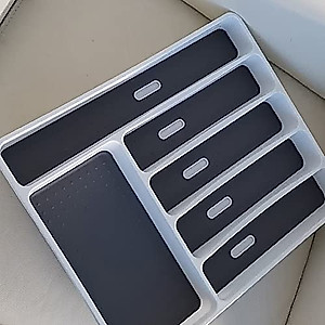 Drawer Organizer Cutlery Tray Silverware Utensil Storage 6 Sections for Kitchen Office Dinning Room