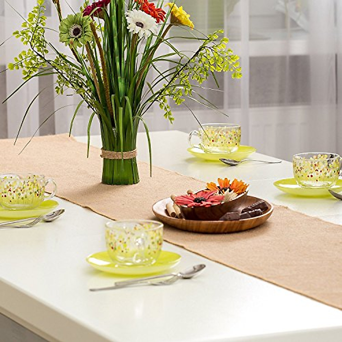 100% Natural Jute Rustic Burlap Table Runner - 12" Wide x 120" Long - Perfect for Rustic Theme Weddings, Events, Parties, BBQ's, Dining Table & Home Decor.