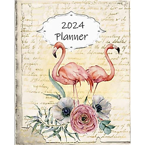 2024 Planner: Daily Weekly and Monthly Calendar | Schedule Organizer | January to December | Flamingo