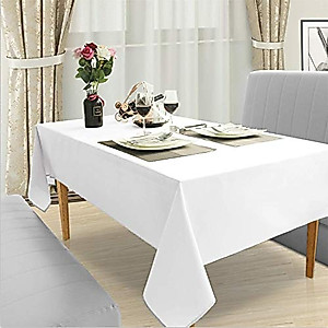 TANIASH 6 Pack White Tablecloths for Rectangle Tables 60 x 102 Inch,Wrinkle Resistant Polyester Table Cloth for 6 Foot Table,Great for Wedding Banquet Restaurant/Parties/Baby Shower