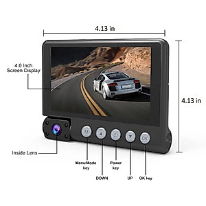 1080P FHD DVR Car Driving Recorder Dash Cam - 4.0Inch IPS Screen 170° Wide Angle G-Sensor Parking HD Night Vision Loop Recording Touchable Screen Car Dashboard Camera