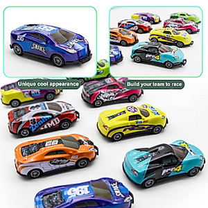 SUYPAS Metal Pull Back Cars, Ejection Vehicle Flip Crash Car 8 Cars Gift Pack Cars Toys for 4-10 Year Old Boys，Die cast Race Car Vehicles Set