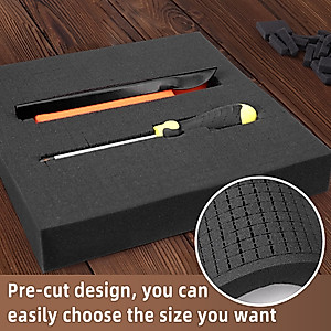 DECOHS 4 Pcs Pick and Pluck Foam- 16 x 12 x 2 Inch Pick Apart Foam Insert- Pluck Pre Cube Sheet Foam with Bottom Use for Board Game Box Cases Storage Drawer