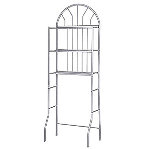 Bathroom Space Saver 69.7X25.6X13.4 Inch, 3-Layer Bathroom Corner Shelf Storage Rack Above the Toilet White, Freestanding Metal Storage Rack is Used to Store Bathroom Necessities, Flower Pots, Books
