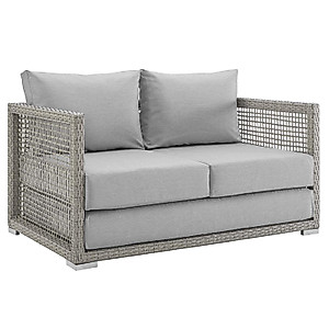 Modway Aura Outdoor Patio Wicker Rattan, 6 Piece Set, Gray Gray