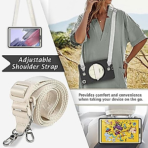Tablet PC Case Hard Rugged Protective Cover Compatible with Samsung Galaxy Tab A7 Lite 8.7 inch T220/T225 (2021) Tablet - Multi-layered Protective Case with Screen Protector, 360° Rotatable Stand/Hand