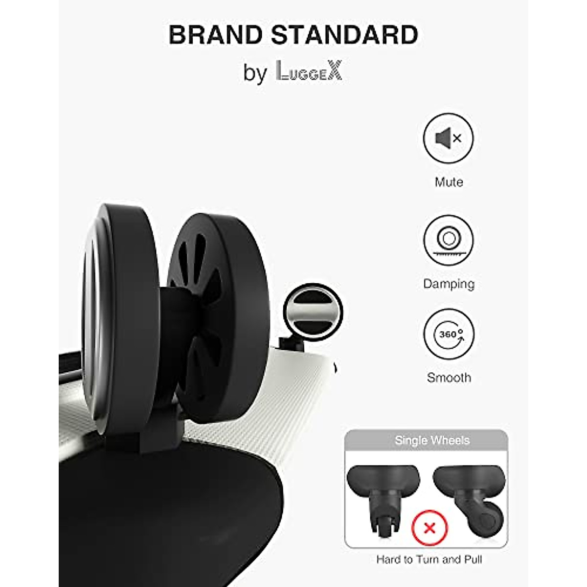 LUGGEX White Luggage Sets 3 Piece - Expandable Carry on Luggage Set with Spinner Wheels - Lightweight Versatile Shopping and Sightseeing.(White Suitcase)