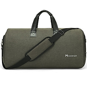 Convertible Garment Bag with Shoulder Strap, Modoker Carry on Garment Duffel Bag for Men Women - 2 in 1 Hanging Suitcase Suit Travel Bags,Forest Night