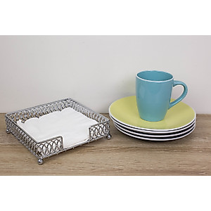 Home Basics Chrome Plated Steel Infinity Collection Flat Napkin Holder Organizing Stand, Elegant Design, Silver Chrome