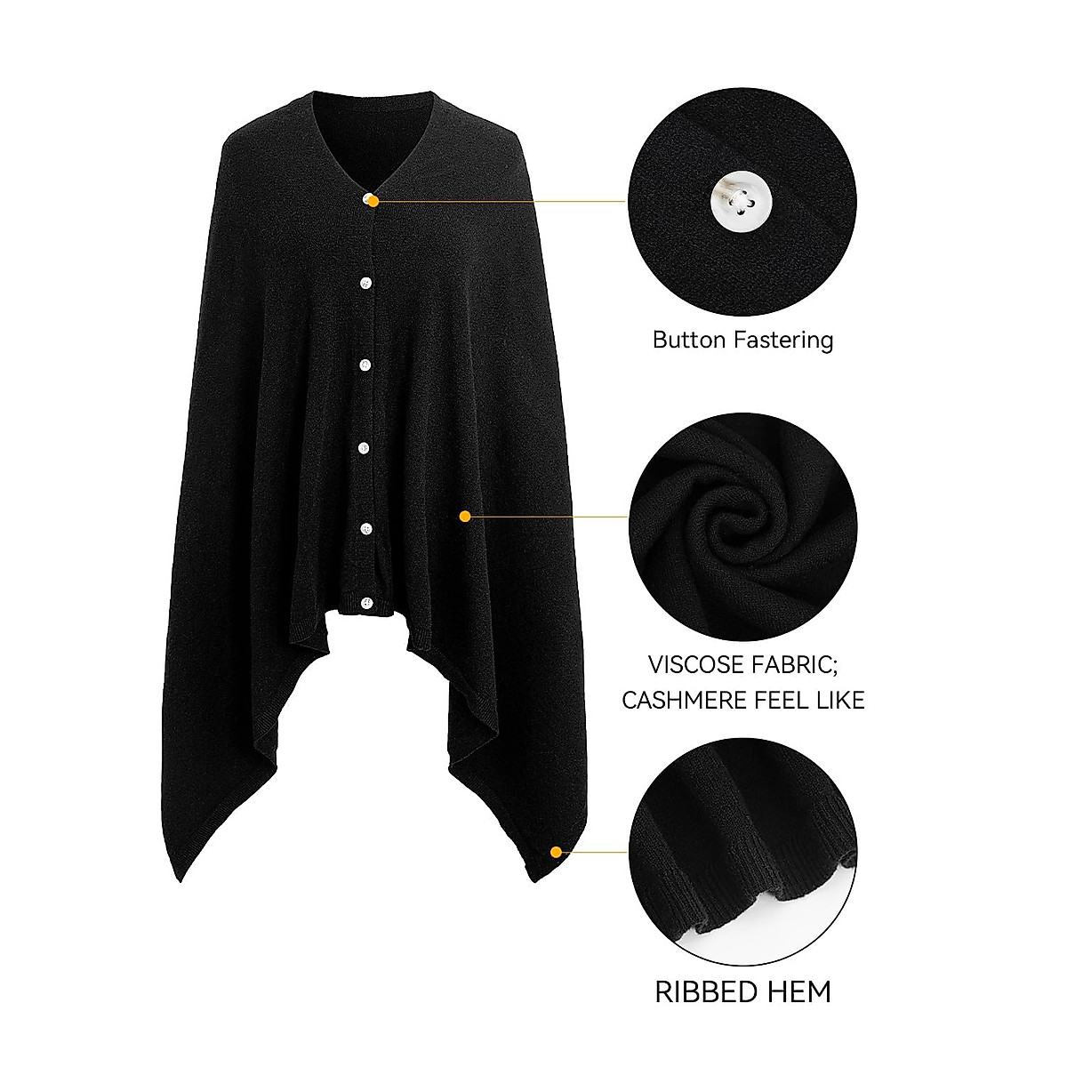 MissShorthair Women's Lightweight Knitted Scarf Poncho Sweater Cape Shawl Versatile Spring Summer Ponchos Wraps blush