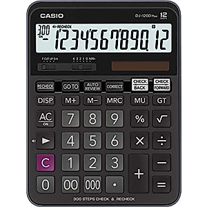 Casio DJ-120DPLUS-W-EP Plus Desktop Calculator with Check and Correct Function - Black
