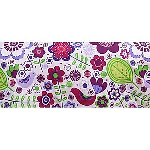 Crib or Toddler Bed Skirt or Dust Ruffle Botanical, Purple/Lilac/Green/Plum