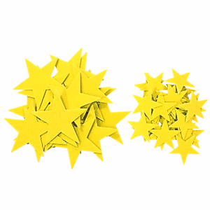 Playfully Ever After 1.5 and 3 inch Combo Size Stiff Felt Stars 46pc (Yellow)