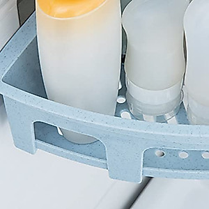 LAPUTA Wall Mount Organizer,Shower Caddy Punch-Free Plastic Wall Corner Triangle Shampoo Holder with Drain Design for Kitchen, Bathroom, Cabinet, Toilet, Office Beige One Size