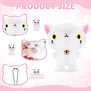 9 Pieces Mini Cat Plush Stuffed Animals Bulk Cute Small Stuffed Kitten Soft Cats Doll Plush Toys Hanging Pendant Ornament For DIY Keychain Birthday Decoration Party Favors Supplies(Bell Style)