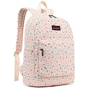 Canvaslove Pink Chrysanthemum Waterproof laptop backpack with Massage Cushion Straps and USB charging port for laptop up to 15 inch Men Women Outdoor Travel Backpack