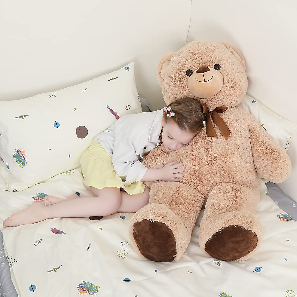 Tezituor Giant Teddy Bear Big Stuffed Animal Stuffed Bear Soft Plush Teddy Bear 41'' Large Bears for Kids on Baby Shower, Valentine's Day, Christmas, Birthday